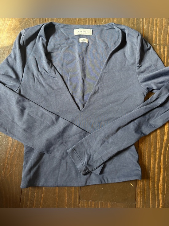 Babaton | Tops | Babaton Navy Deep V Knit Top | Poshmark